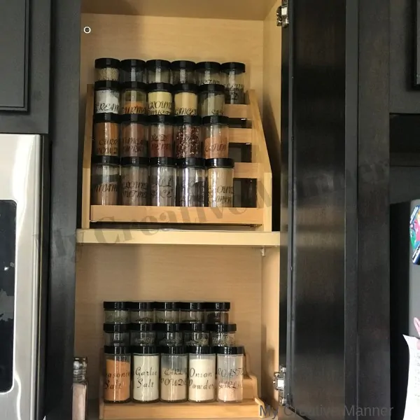 Great Spice Storage idea that can be done on a budget.