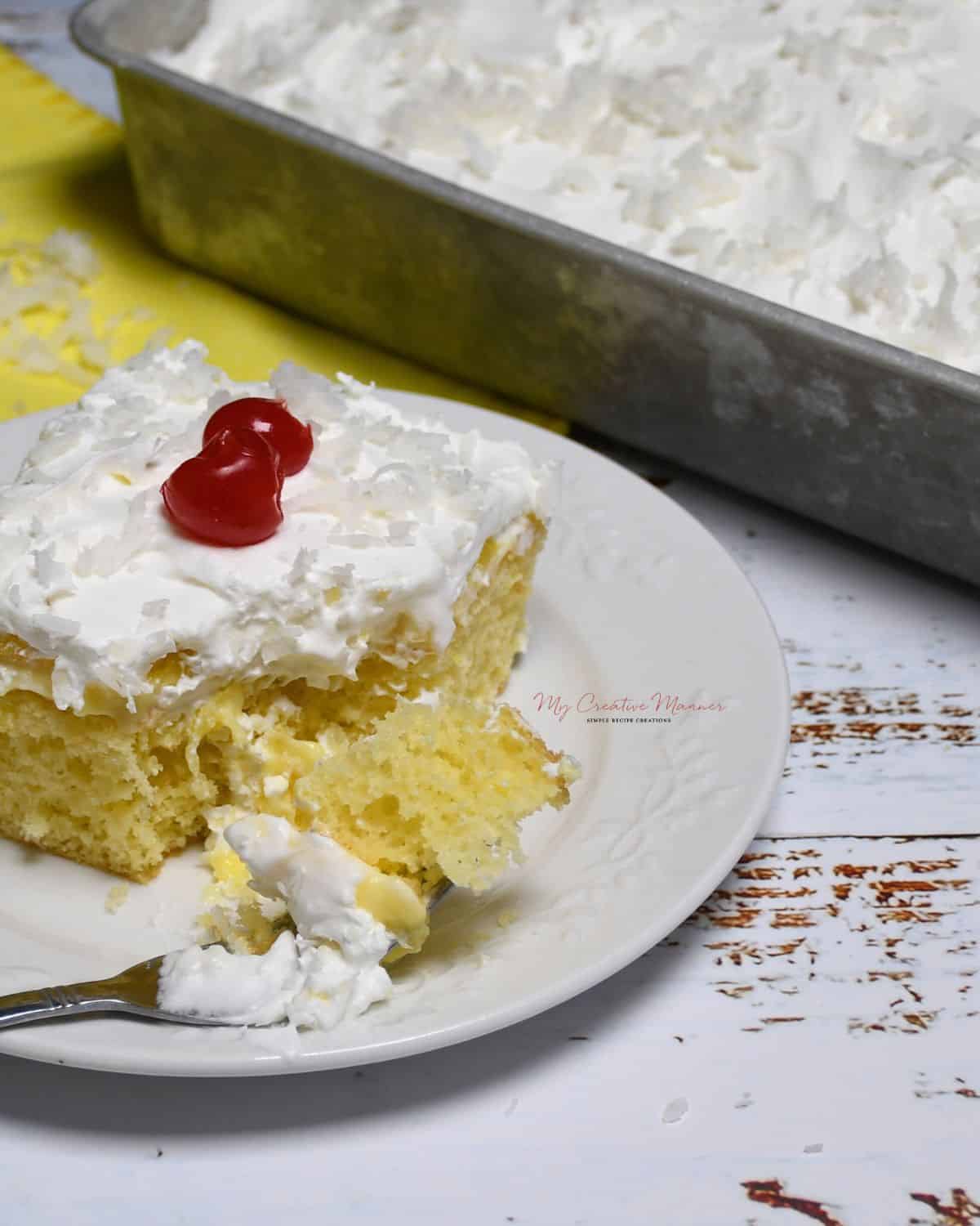 Pina Colada Poke Cake - My Creative Manner