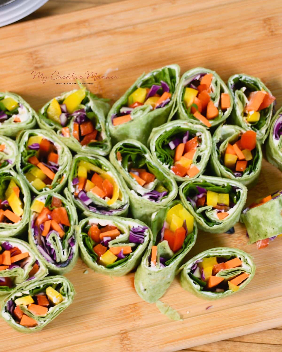 Rainbow Veggie Pinwheels Recipe - My Creative Manner