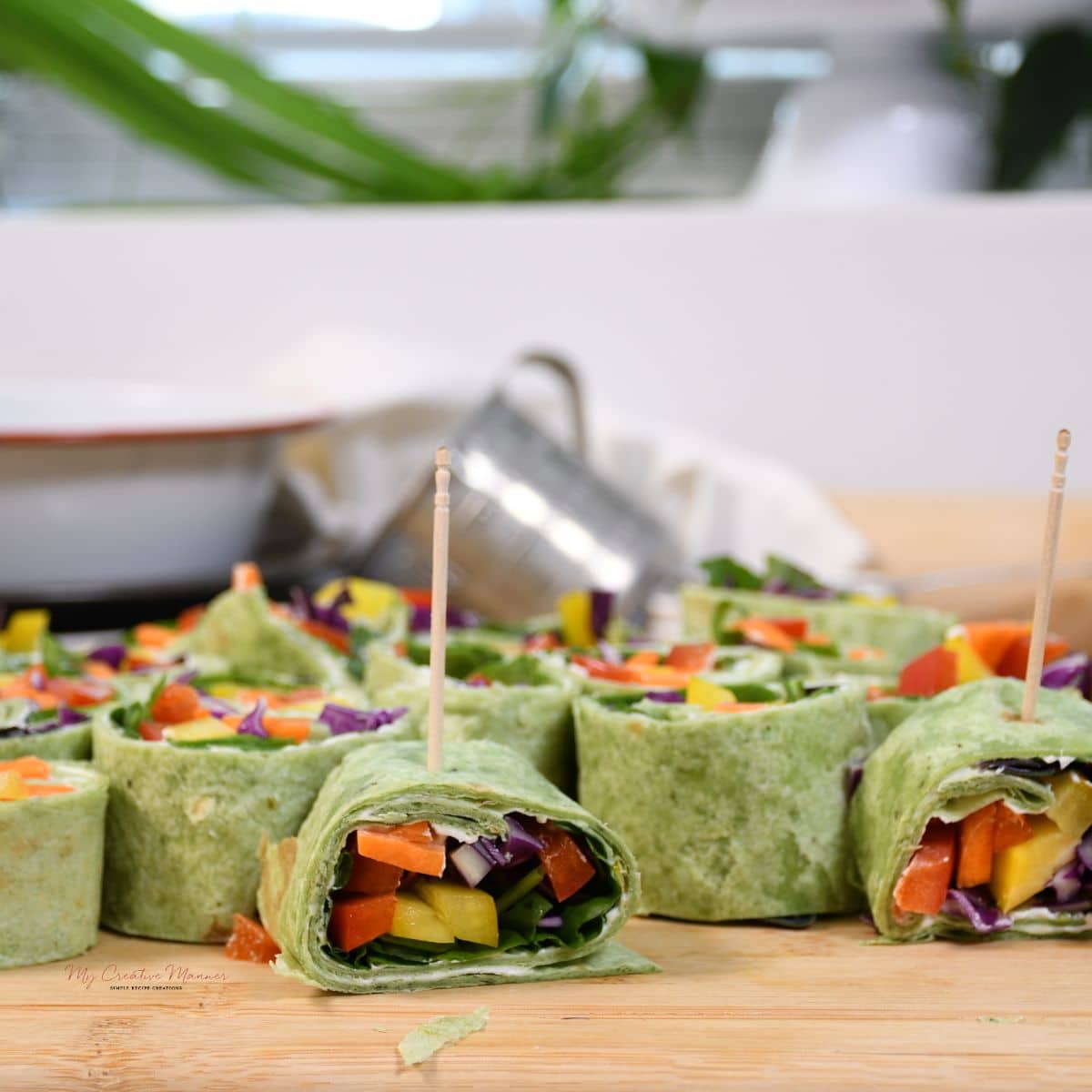 Rainbow Veggie Pinwheels Recipe - My Creative Manner